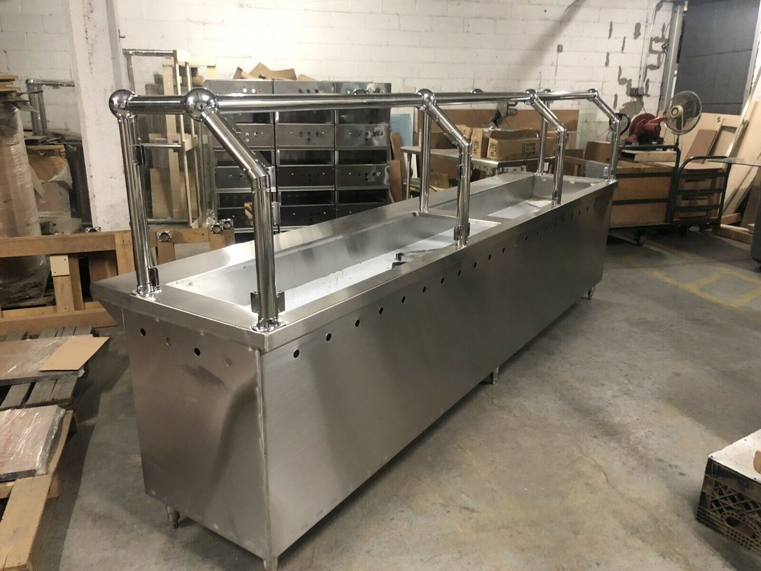 144” Gas Steam Table – 10 Pans w/ Sneeze Guard – NSF Approved ...