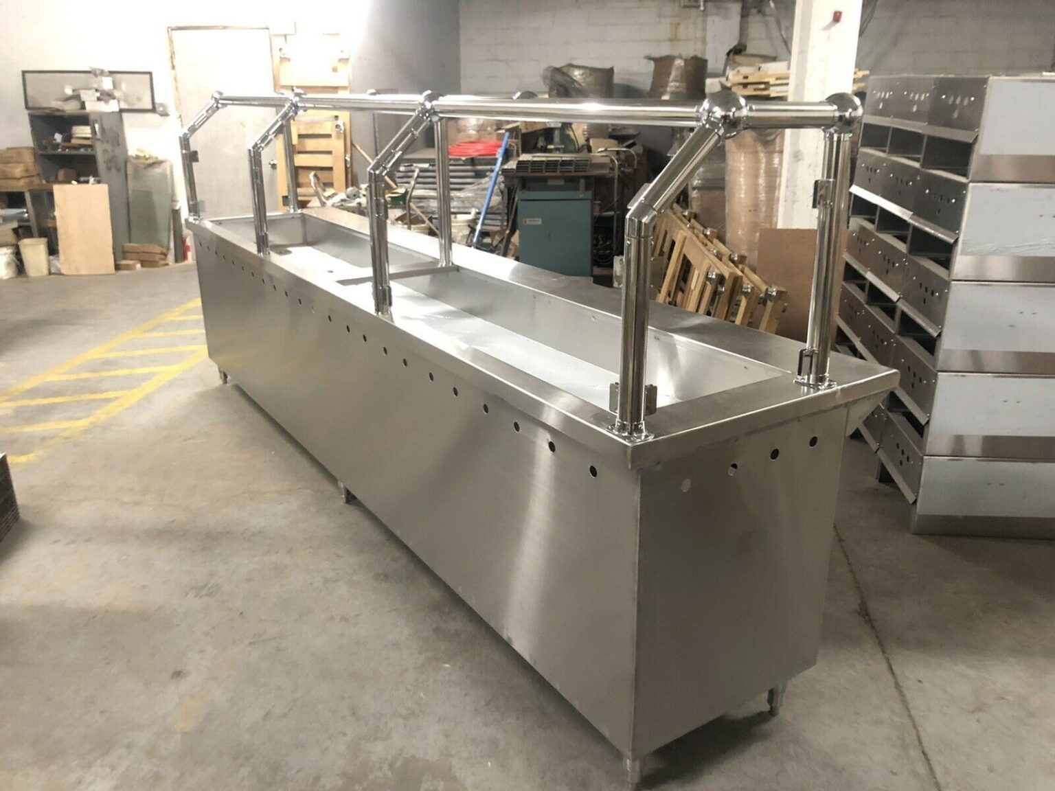 144” Gas Steam Table – 10 Pans w/ Sneeze Guard – NSF Approved ...