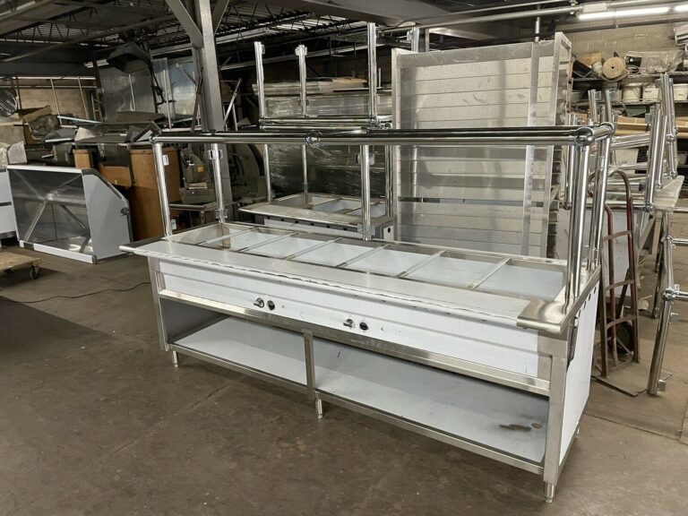 96″ Gas Steam Table – 7 Pans – W/ Sneeze Guard – NSF Approved ...